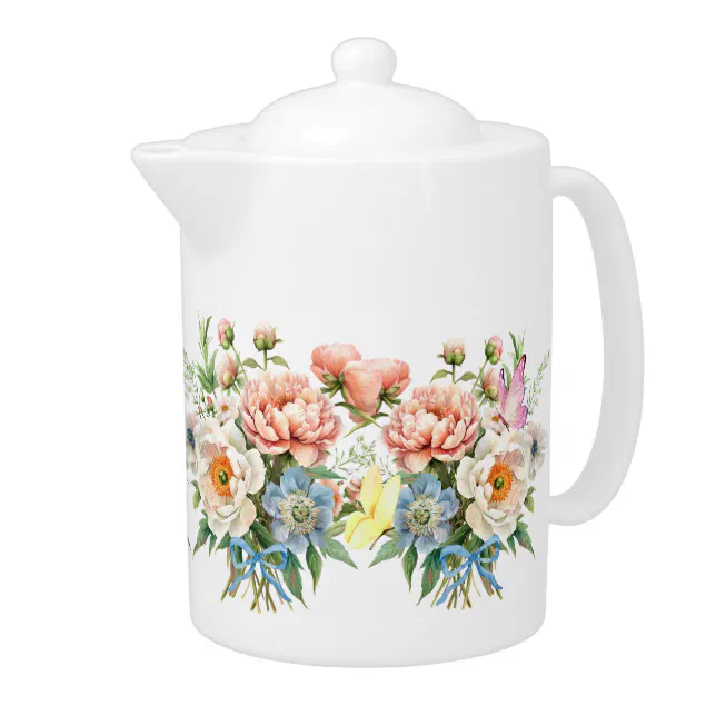 Shabby Chic Spring Tea Garden Teapot | Zazzle