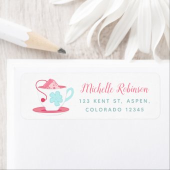 Shabby-Chic Tea Party Label | Zazzle