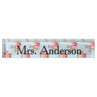 Shabby Chic Teacher Nameplate for desk | Zazzle