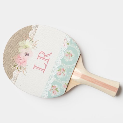 Shabby Chic Vintage Lace & Burlap Rustic Country Ping Pong Paddle | Zazzle