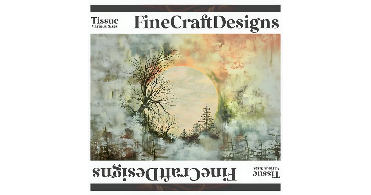 Shabby Chic Vintage Landscape A3L Decoupage Tissue Paper | Zazzle