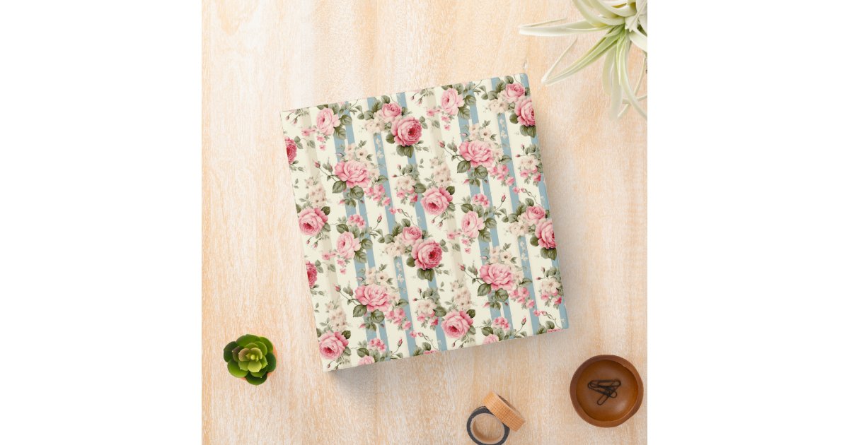 Shabby Chic Vintage Roses 3 Ring Binder | Zazzle