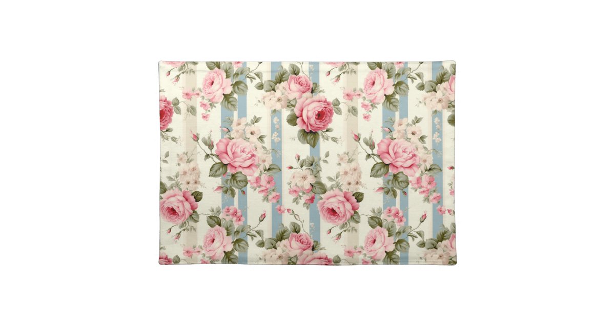 Shabby Chic Vintage Roses Cloth Placemat | Zazzle
