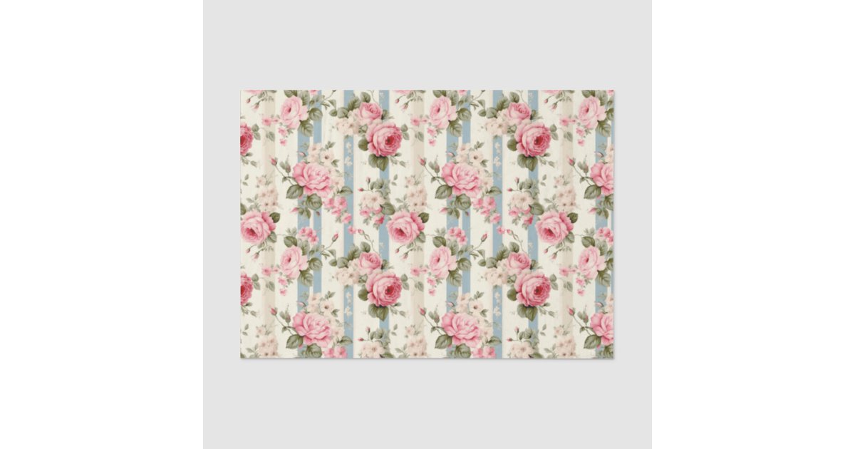 Shabby Chic Vintage Roses Tissue Paper | Zazzle