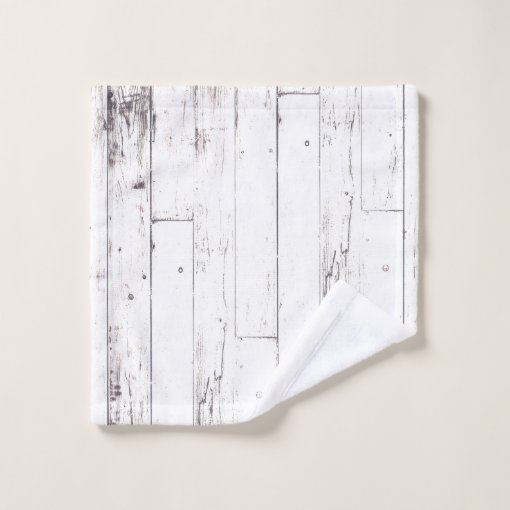 Shabby Chic White Wood Rustic Farmhouse Barn Bath Towel Set | Zazzle