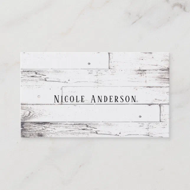 Shabby Chic White Wood Rustic Farmhouse Barn Business Card | Zazzle