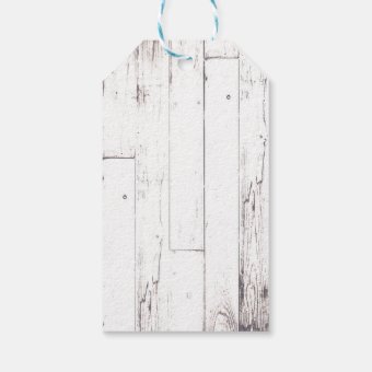 Shabby Chic White Wood Rustic Farmhouse Barn Favor Gift Tags | Zazzle