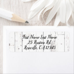 Shabby Chic White Wood Rustic Farmhouse Barn Label | Zazzle