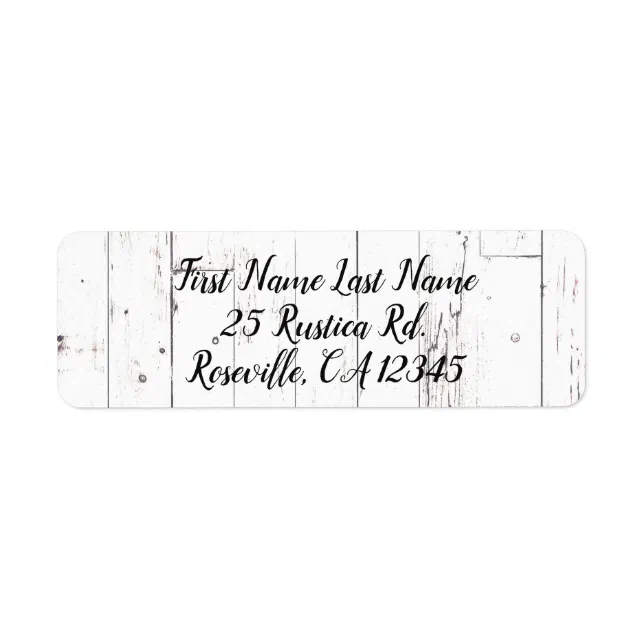 Shabby Chic White Wood Rustic Farmhouse Barn Label | Zazzle