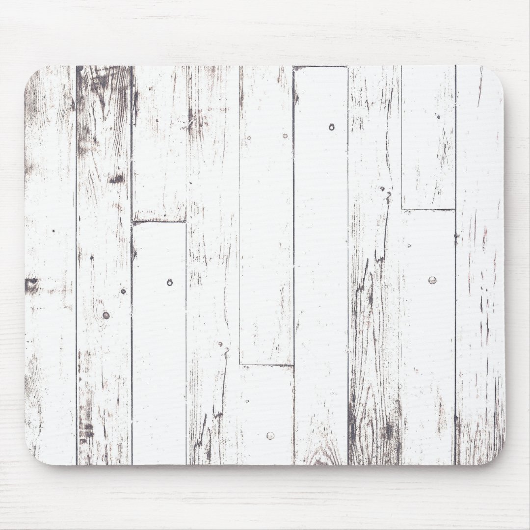 Shabby Chic White Wood Rustic Farmhouse Barn Mouse Pad | Zazzle