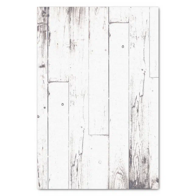 Shabby Chic White Wood Rustic Farmhouse Wedding Tissue Paper | Zazzle