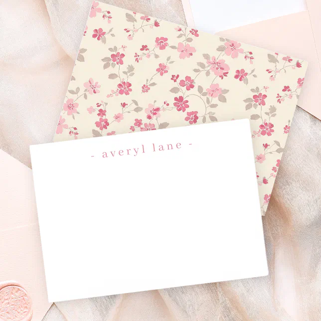 Shabby Chic Wildflower Personalized Stationery Note Card | Zazzle