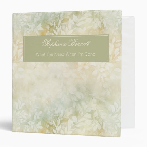 Shabby Chic Yellow & Green End of Life Planner 3 Ring Binder | Zazzle