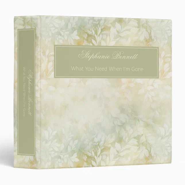 Shabby Chic Yellow & Green End of Life Planner 3 Ring Binder | Zazzle
