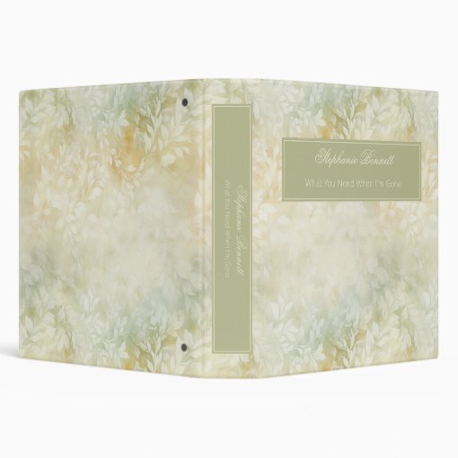 Shabby Chic Yellow & Green End of Life Planner 3 Ring Binder | Zazzle