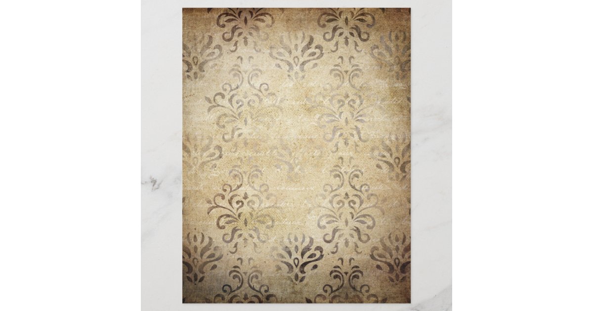 Shabby Damask Patterned Scrapbook Paper | Zazzle