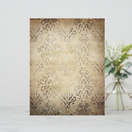 Shabby Damask Patterned Scrapbook Paper | Zazzle