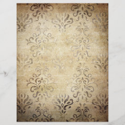 Shabby Damask Patterned Scrapbook Paper | Zazzle