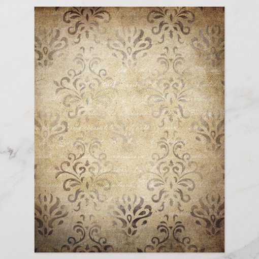 Shabby Damask Patterned Scrapbook Paper | Zazzle