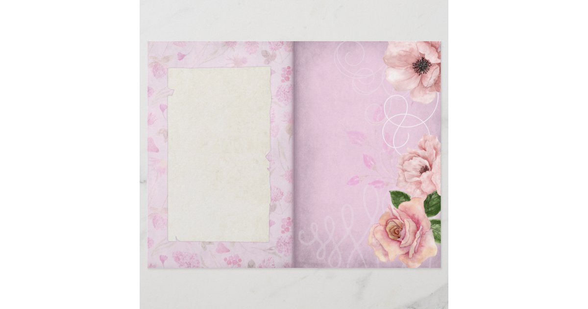 Shabby Pink Floral Patterned Journal Page | Zazzle