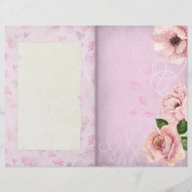Shabby Pink Floral Patterned Journal Page | Zazzle