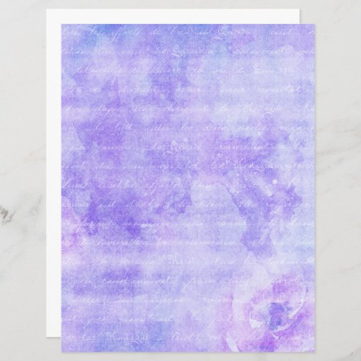 Shabby Purple Floral Scrapbook Paper | Zazzle