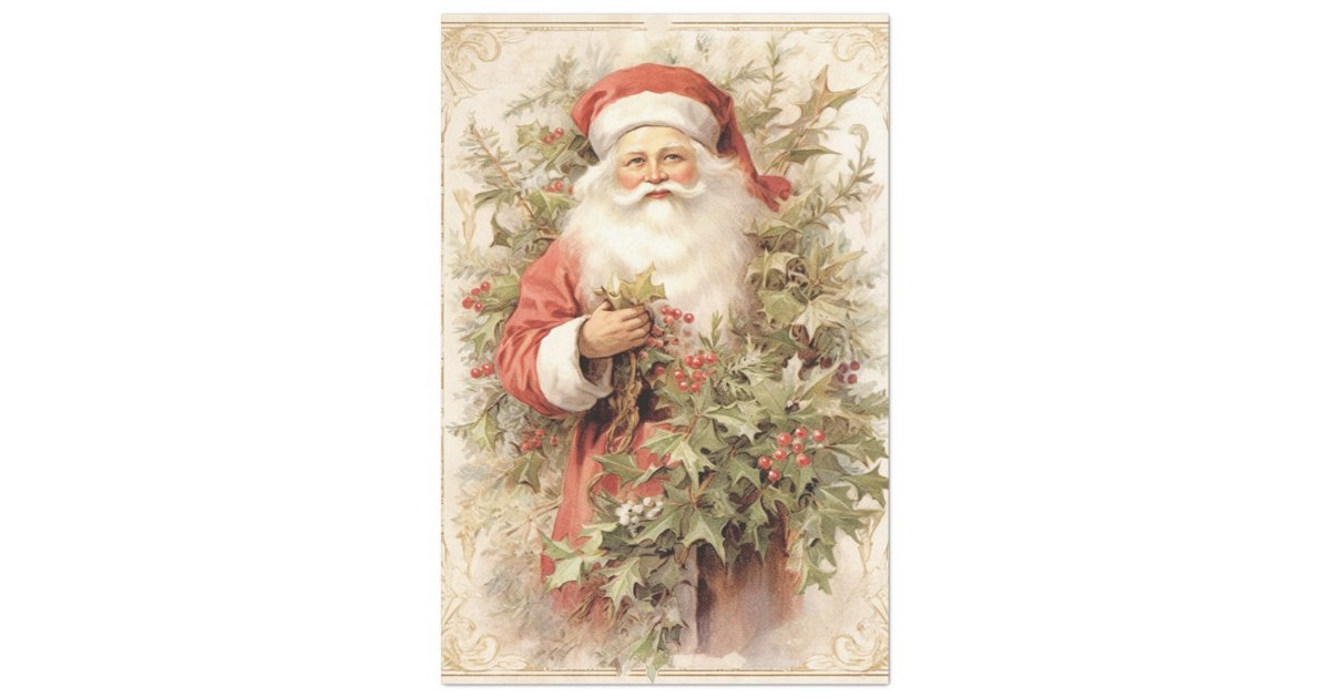 Shabby Santa Tissue Paper | Zazzle