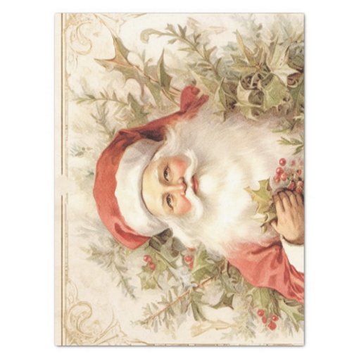Shabby Santa Tissue Paper | Zazzle