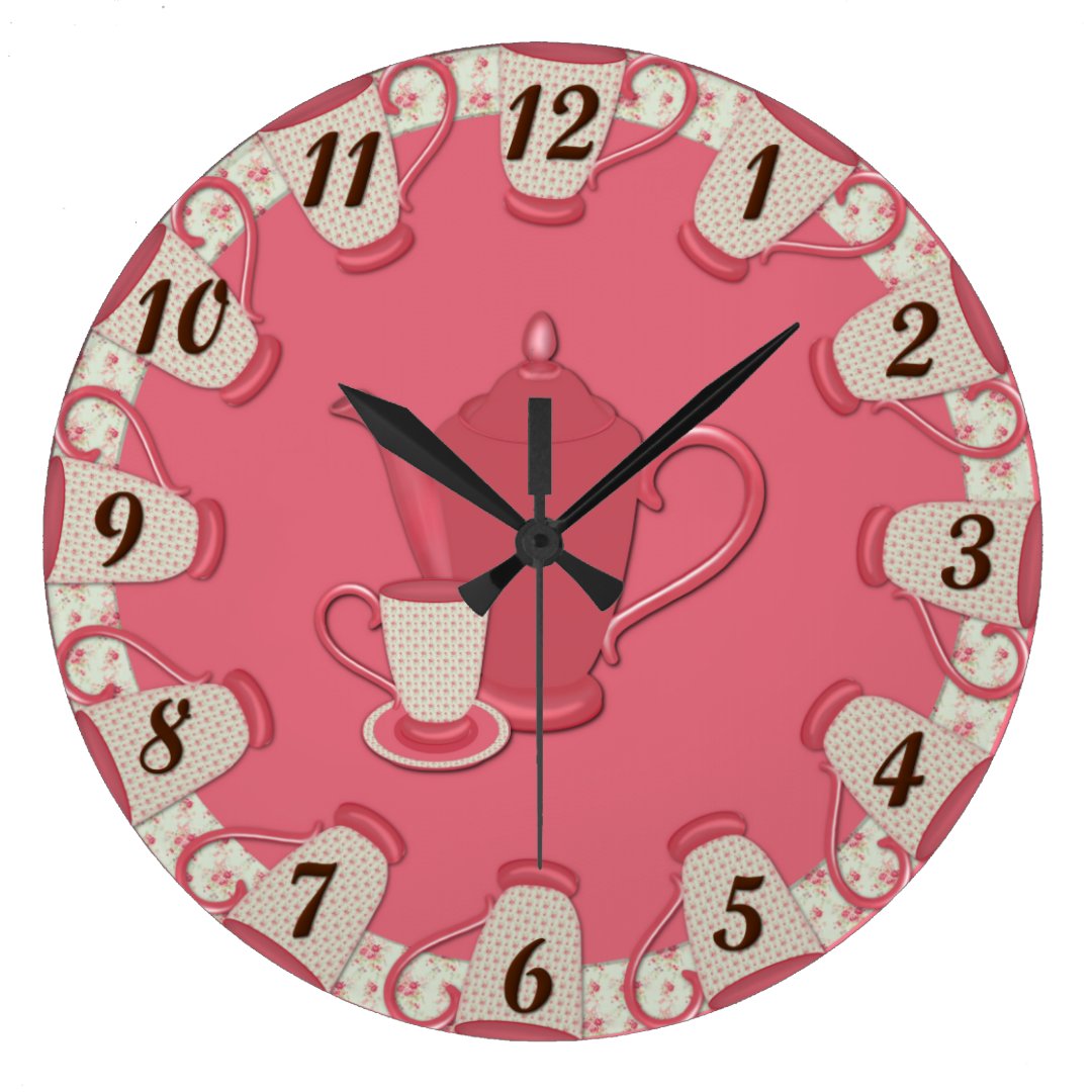 Shabby Tea Cup Wall Clock | Zazzle
