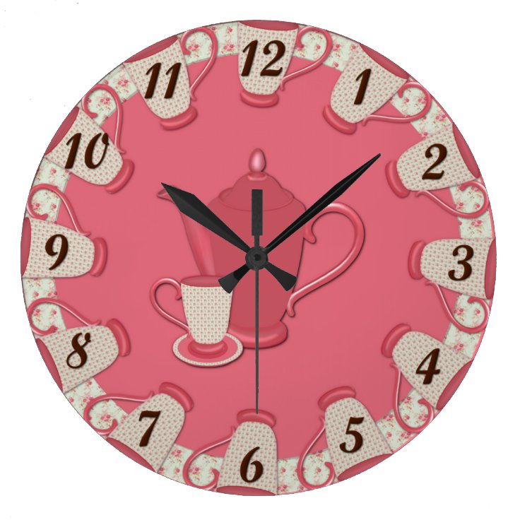 Shabby Tea Cup Wall Clock | Zazzle
