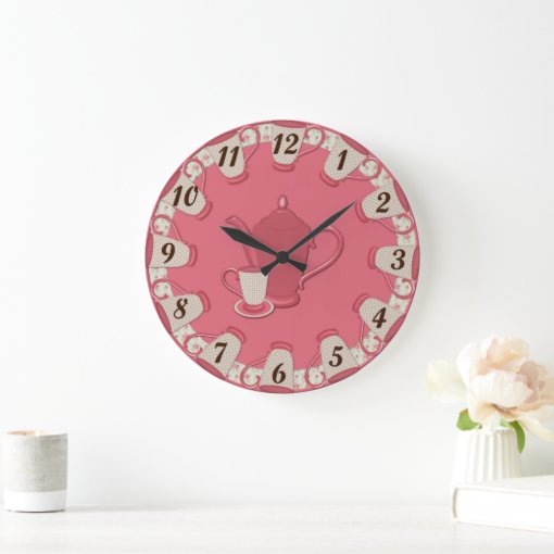 Shabby Tea Cup Wall Clock | Zazzle