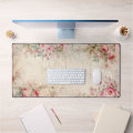 Shabby Vintage Pink Roses Desk Mat | Zazzle