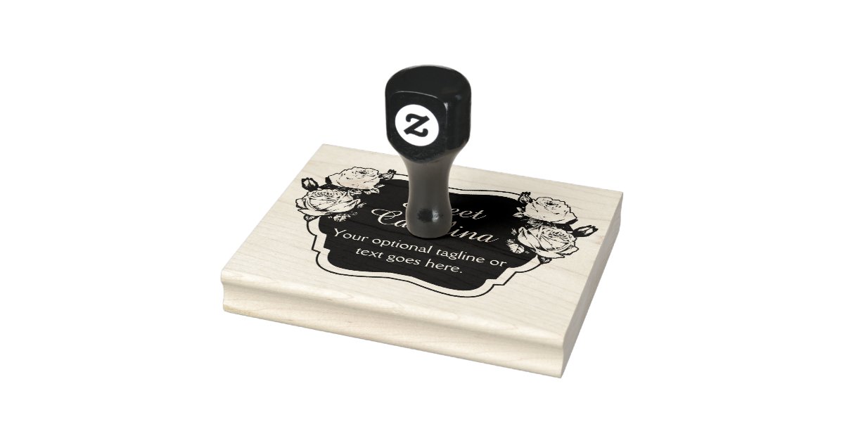 Shabby Vintage Roses Rustic Country Chalkboard Rubber Stamp | Zazzle