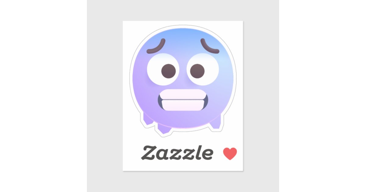 Shaded Cold Face Cute Adorable Emoji Purplish Blue Sticker | Zazzle