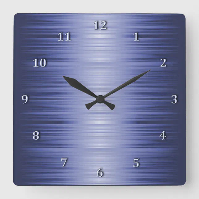 Shaded Sapphire Navy Blue Square Wall Clock | Zazzle
