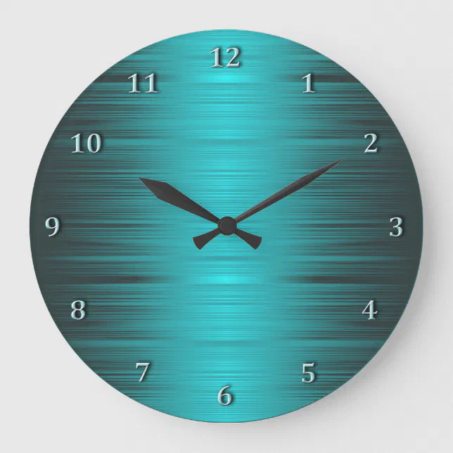 Shaded Turquoise Aqua Wall Clock | Zazzle
