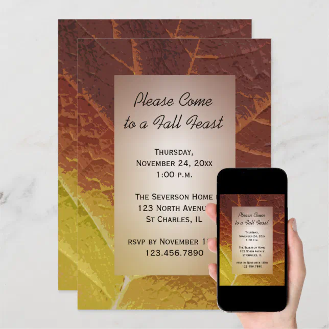 Shades of Autumn Fall Feast Invitation | Zazzle