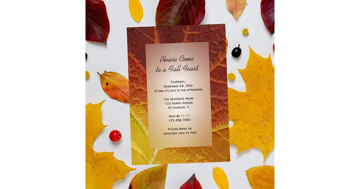 Shades of Autumn Fall Feast Invitation | Zazzle