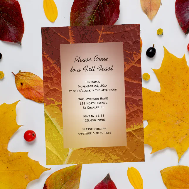 Shades of Autumn Fall Feast Invitation | Zazzle