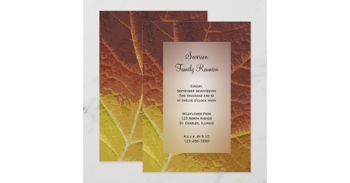 Shades of Autumn Family Reunion Invitation | Zazzle
