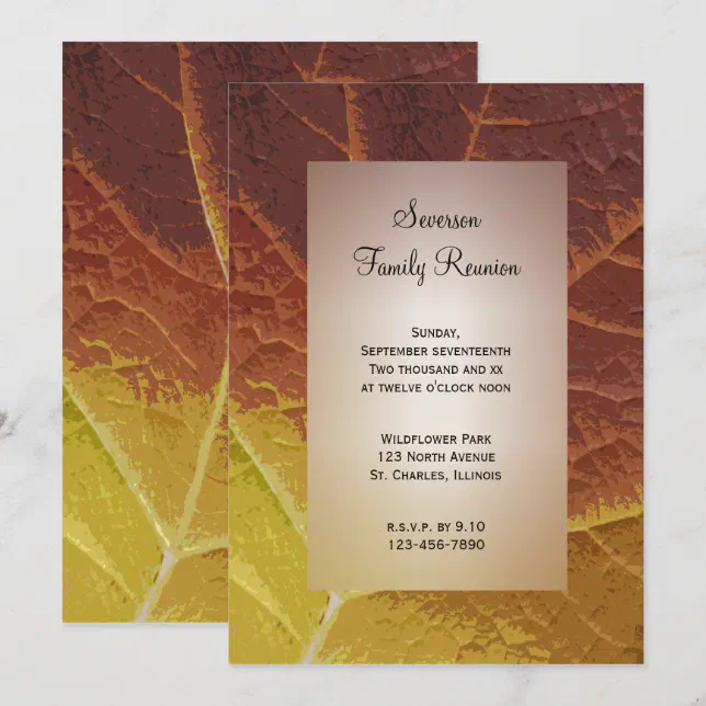 Shades of Autumn Family Reunion Invitation | Zazzle