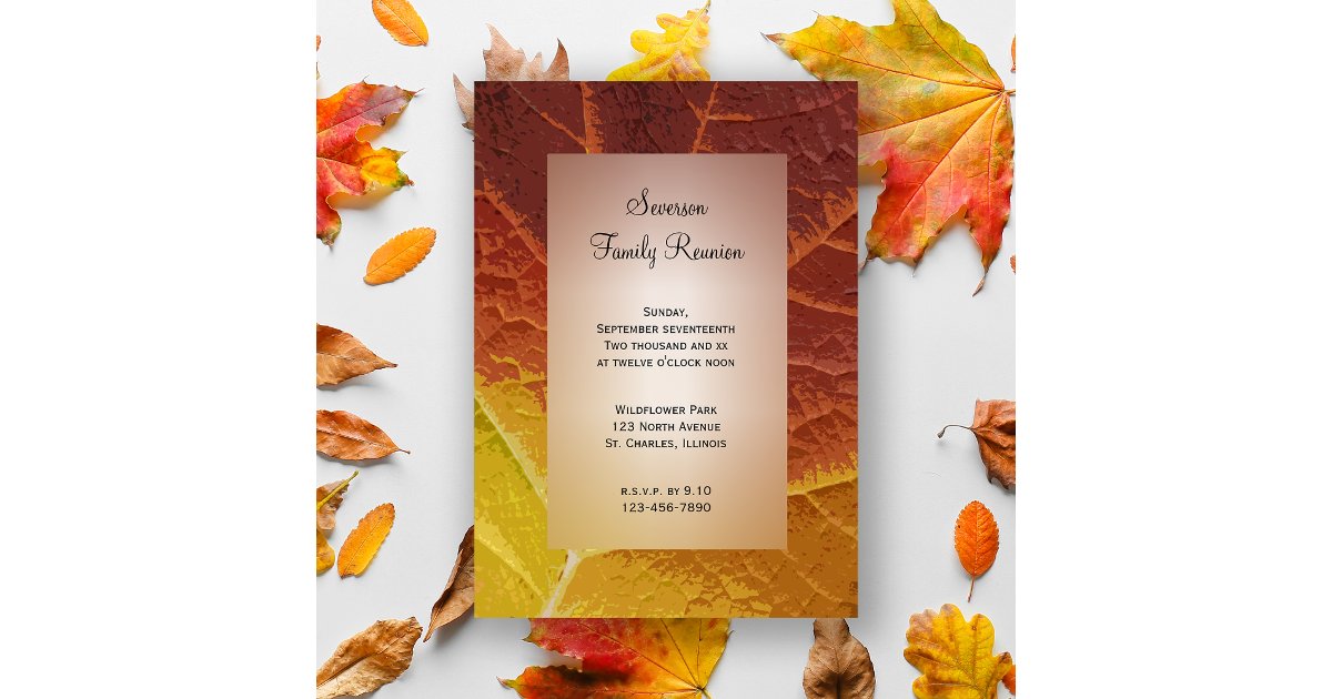 Shades of Autumn Family Reunion Invitation | Zazzle