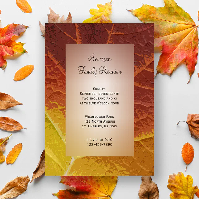 Shades of Autumn Family Reunion Invitation | Zazzle