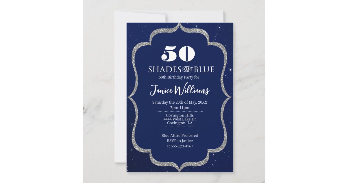Shades of Blue Birthday Invitation | Zazzle