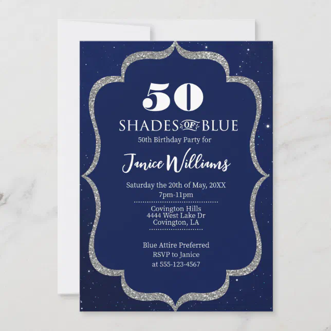 Shades of Blue Birthday Invitation | Zazzle