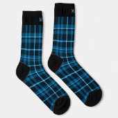 Shades of Blue Buffalo Plaid Monogrammed Socks | Zazzle
