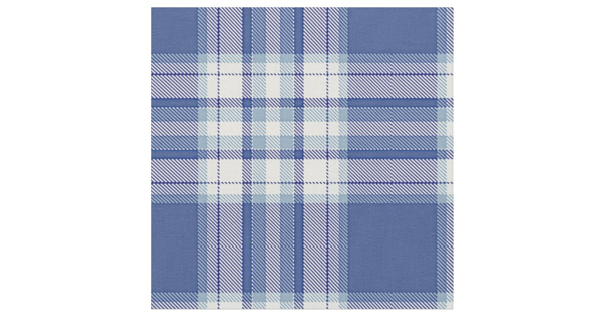 Shades of Blue Color Palettes Seamless Plaid Fabric | Zazzle