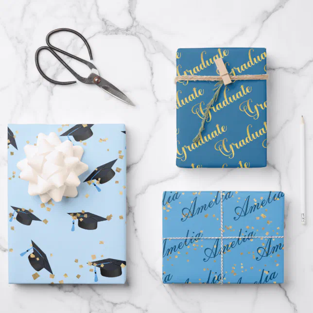 Shades of Blue - Graduate Patterns Wrapping Paper Sheets | Zazzle