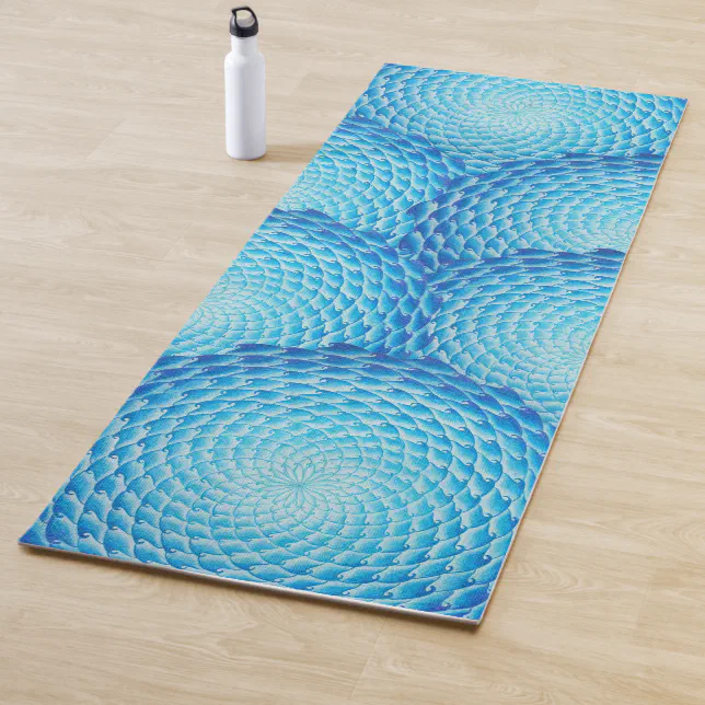 Shades of Blue Mandala Pattern Yoga Mat | Zazzle