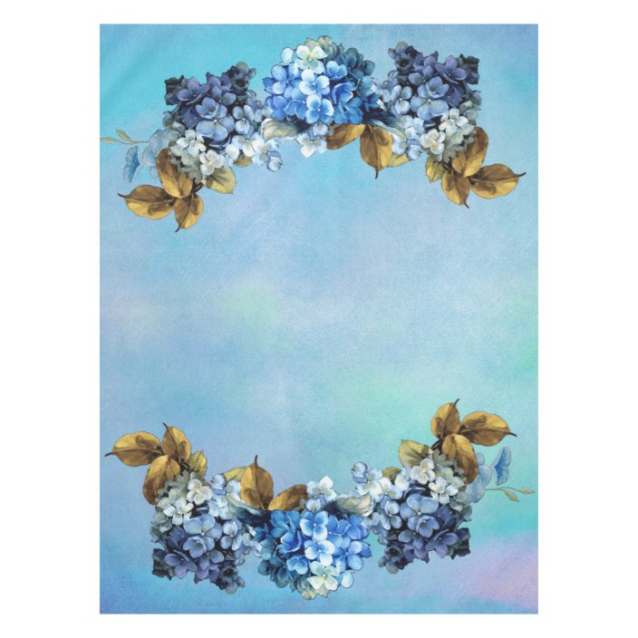 Shades of Blue Watercolor Hydrangeas Tablecloth | Zazzle.com
